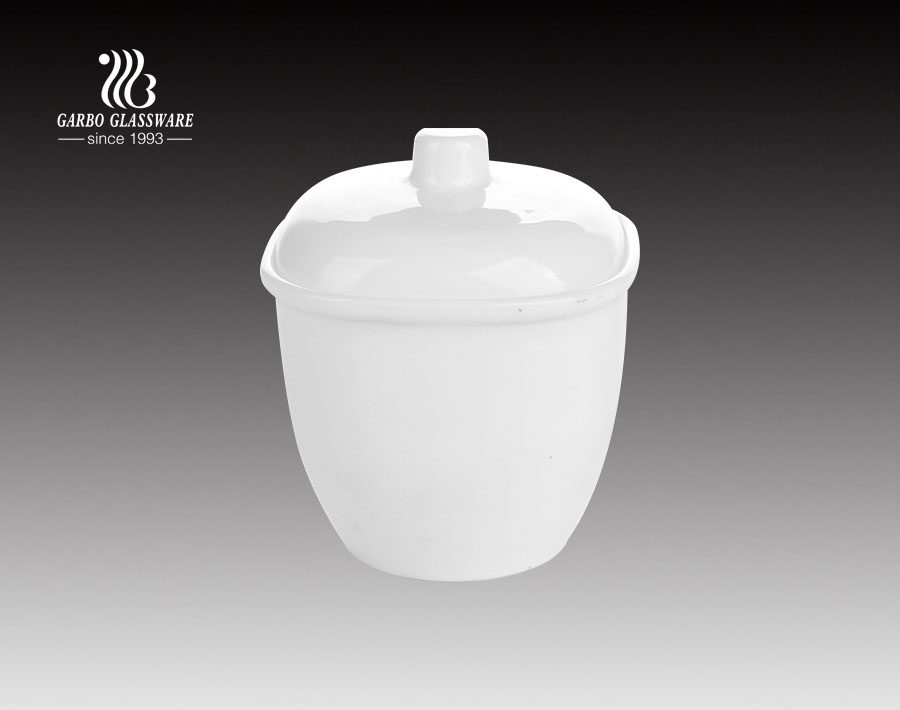 210ml White Opal Glass Soup Pot With Lid For Kitchen Manufacturers In China